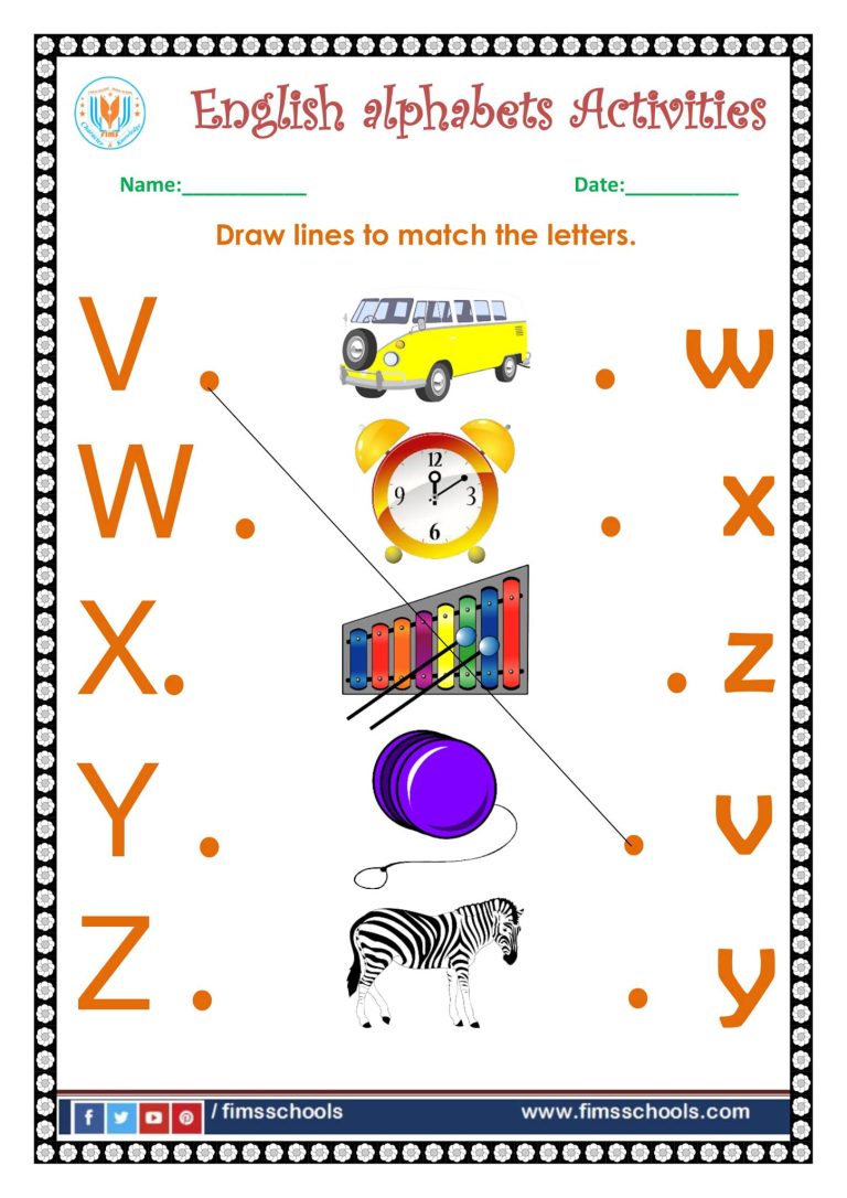 English alphabet Activities - Free Printable Worksheets- Download Pdf