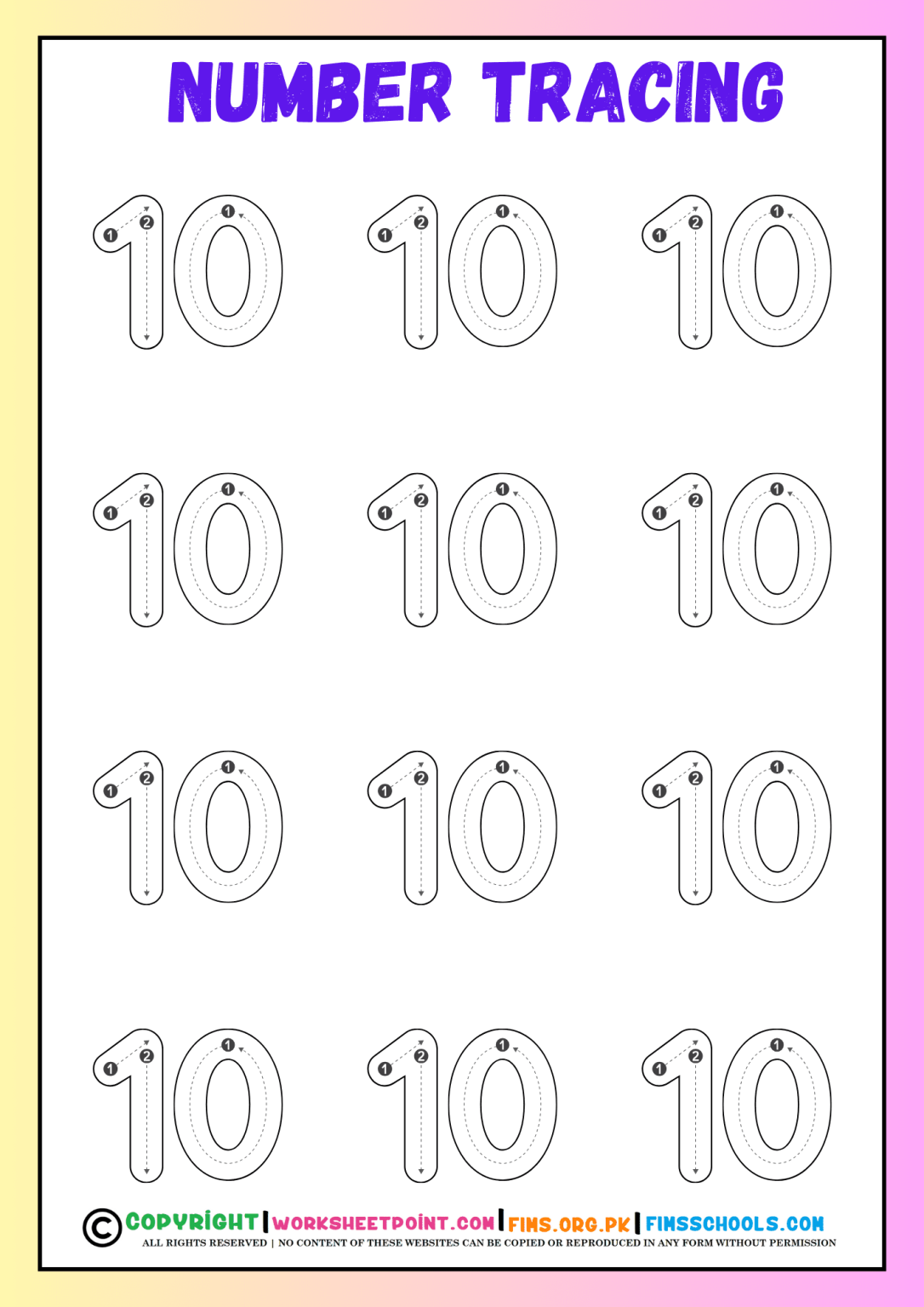 Number Tracing Worksheets - Free Printable Worksheets- Download Pdf