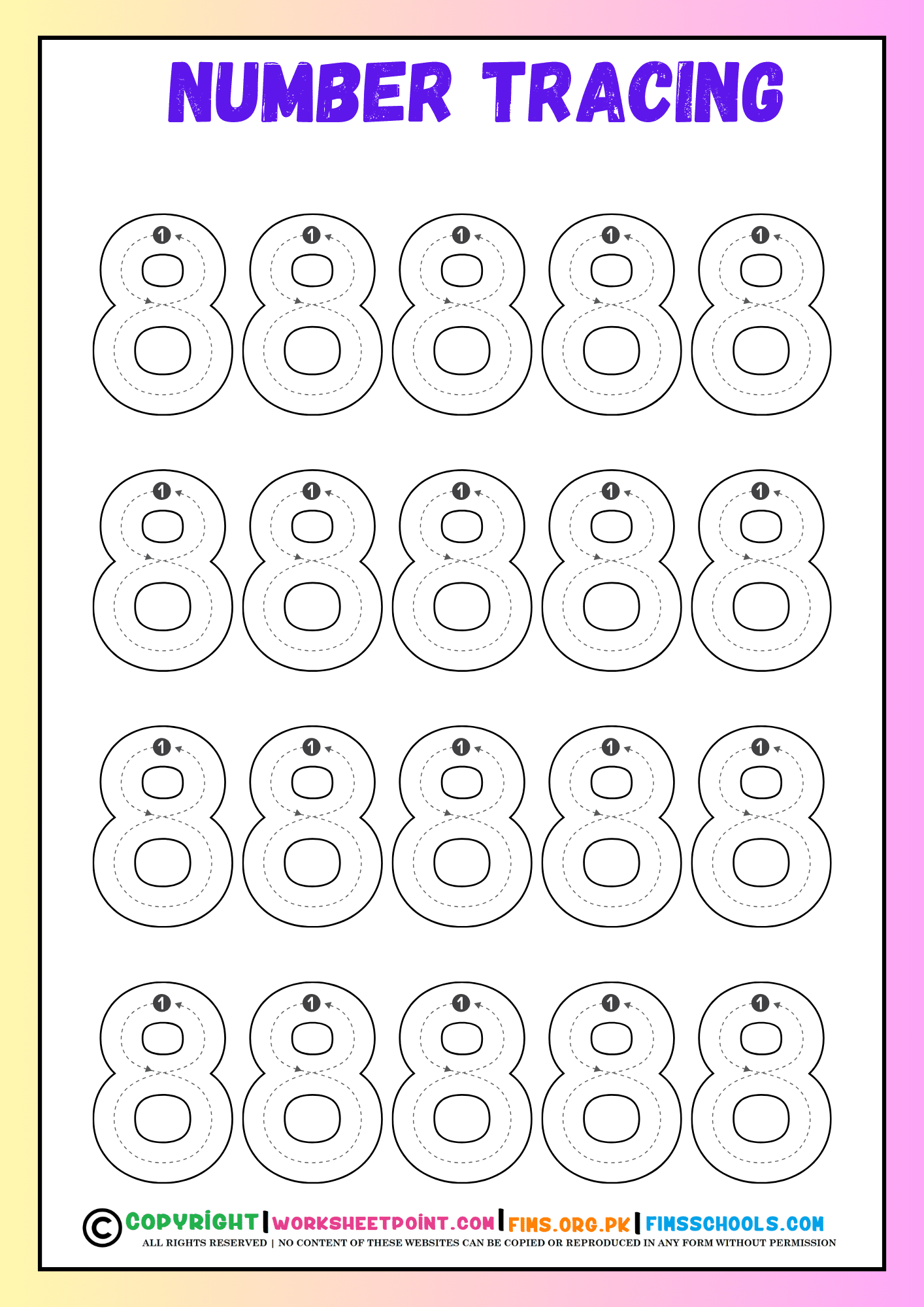Number Tracing Worksheets - Free Printable Worksheets- Download Pdf